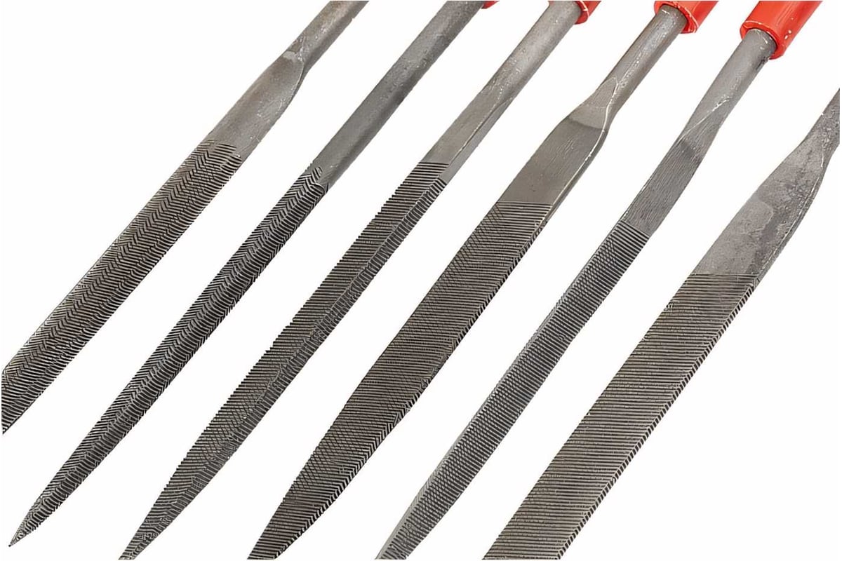 Набор надфилей MATRIX 180x5 мм, пластиковые рукоятки, 6 шт. 15822 ...