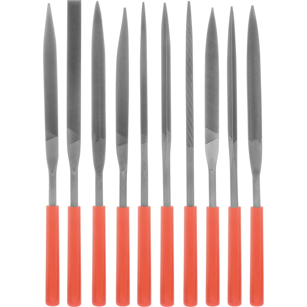 Набор надфилей MATRIX 180x5 мм, пластиковые рукоятки, 10 шт. 15824 ...