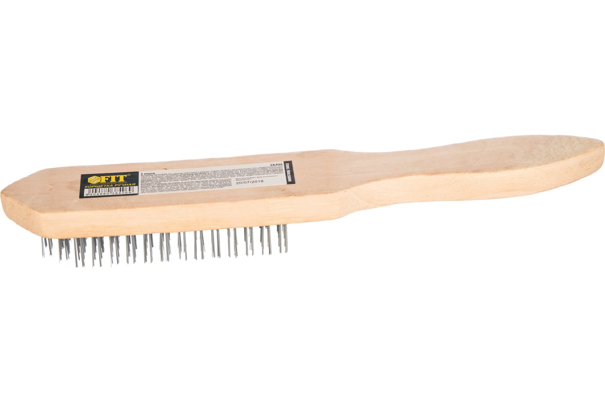 Корщетка с деревянной ручкой FIT IT 6-ти рядная 38406 - выгодная цена, отзывы, характеристики ...