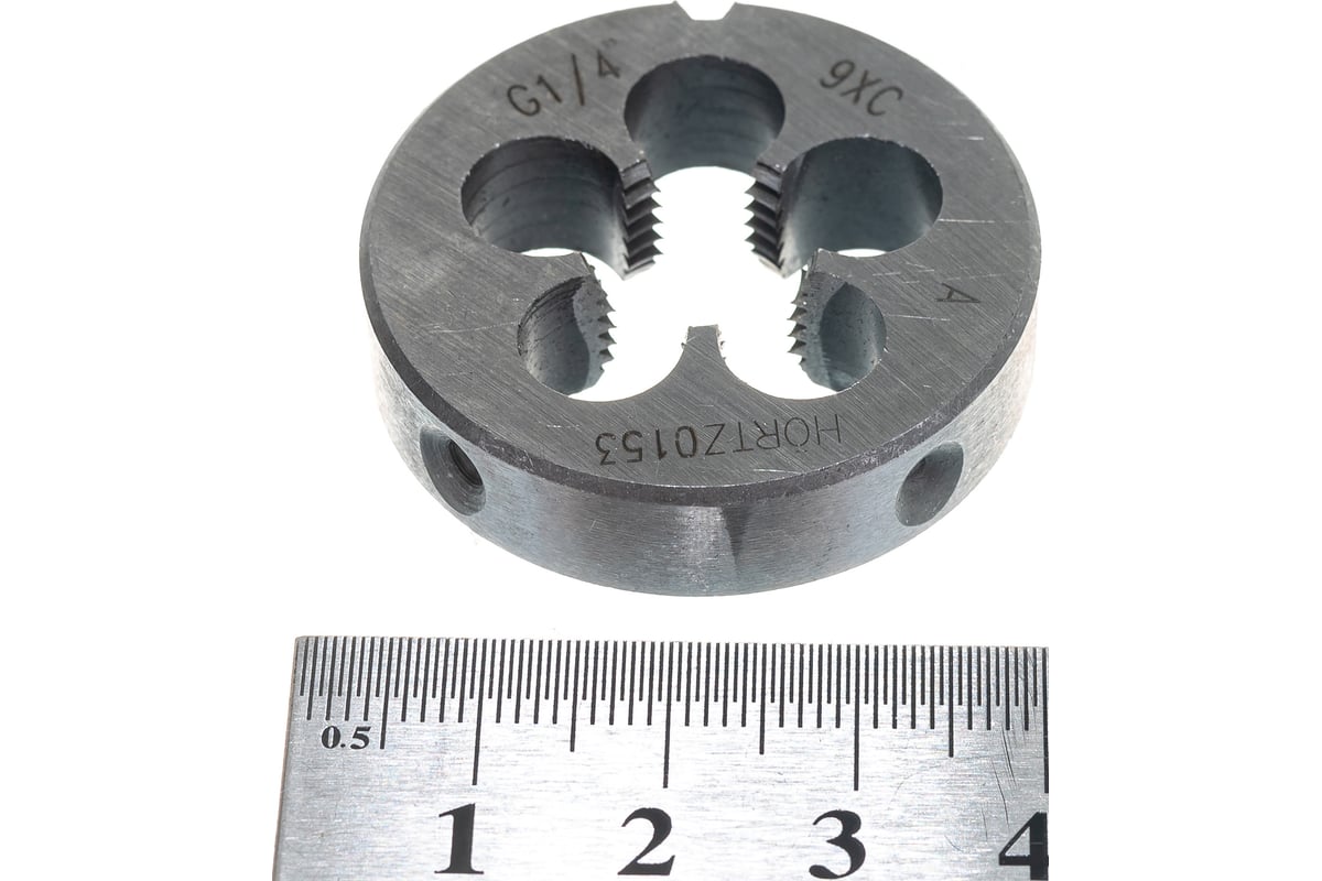 Трубная цилиндрическая плашка G 1/4 дюйма 9ХС HORTZ 204129 - выгодная ...