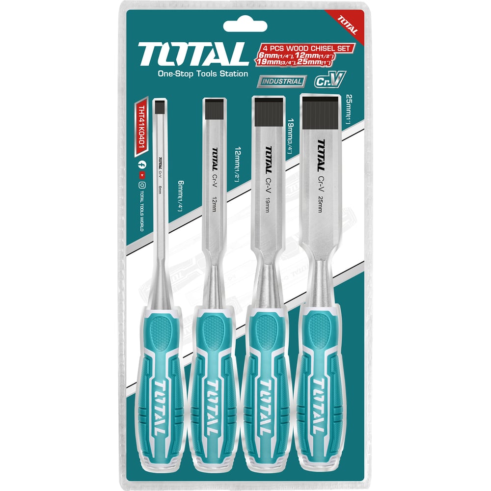 Набор стамесок по дереву 4 шт. TOTAL THT41K0401 - выгодная цена, отзывы ...