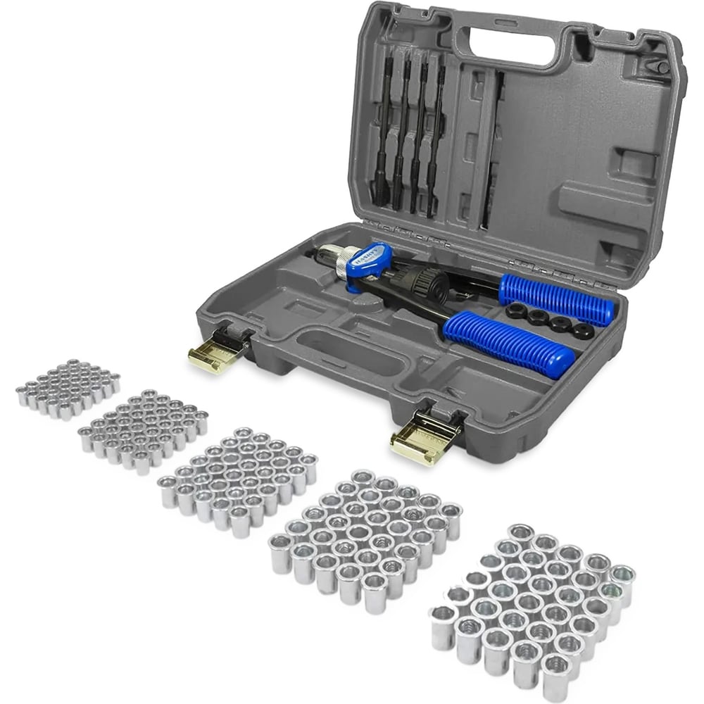 Резьбовой заклепочник HASKYY М5-М12 с комплектом заклепок 150 штук HBNZ ...