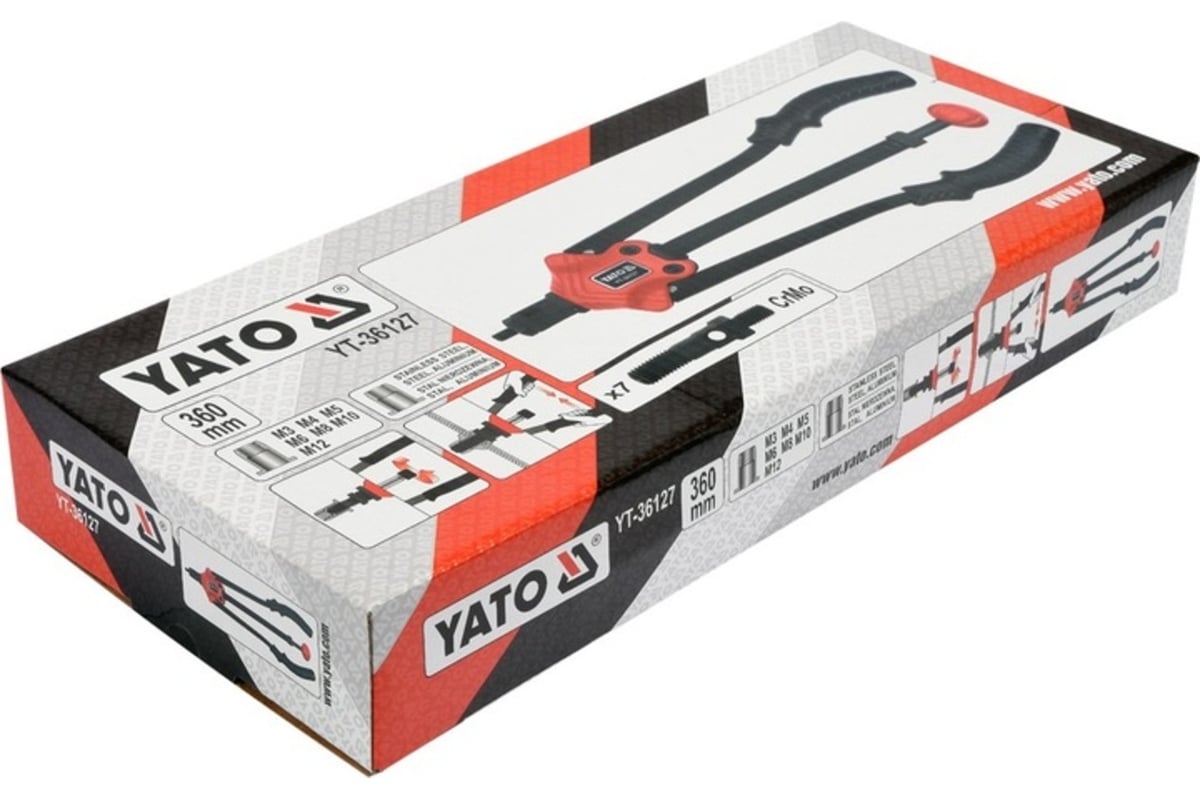 Заклепочник для резьбовых заклепок YATO М3-М12 YT-36127 - выгодная цена ...