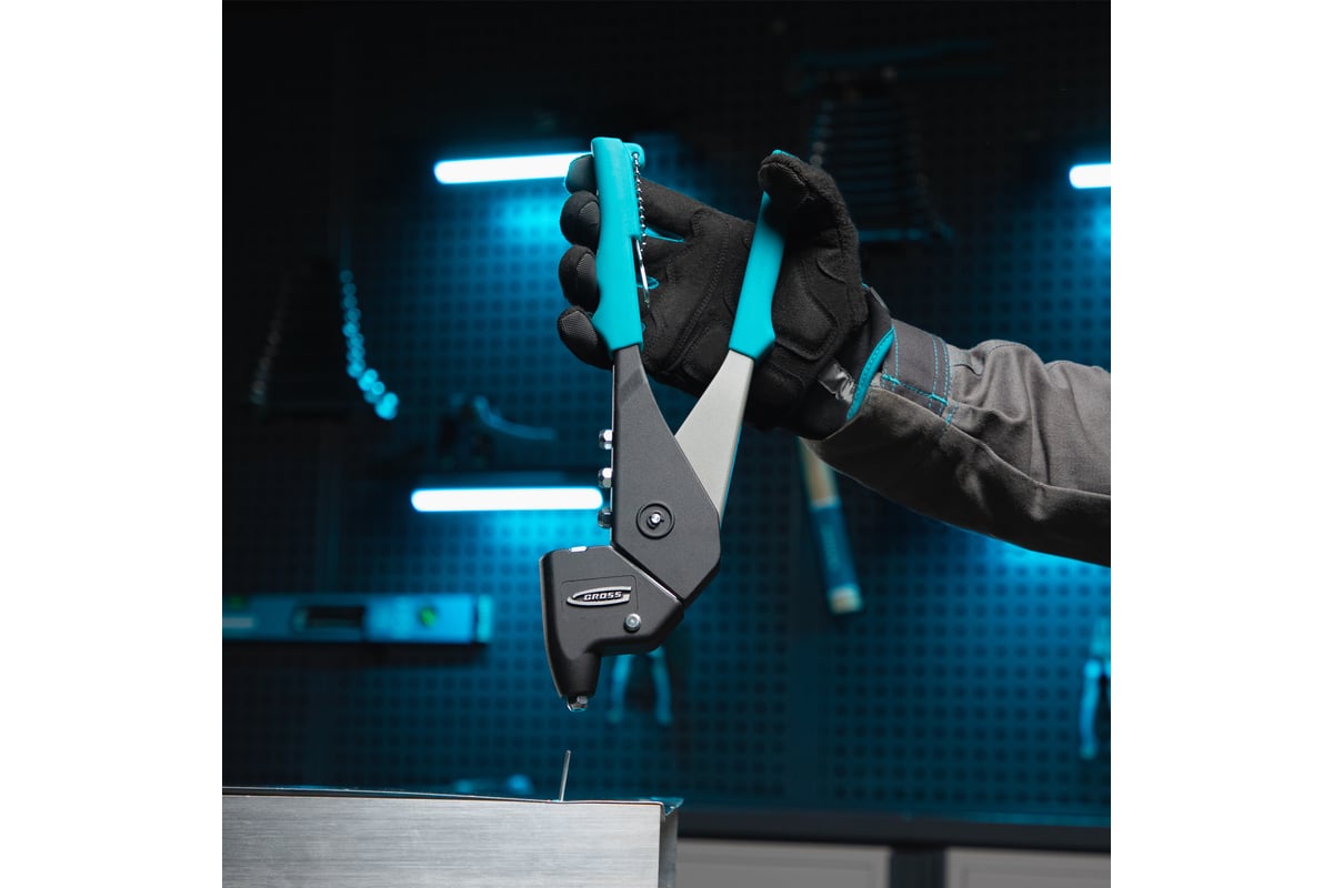 Литой усиленный поворотный заклёпочник 2,4-4,8 мм GROSS 40405 ...