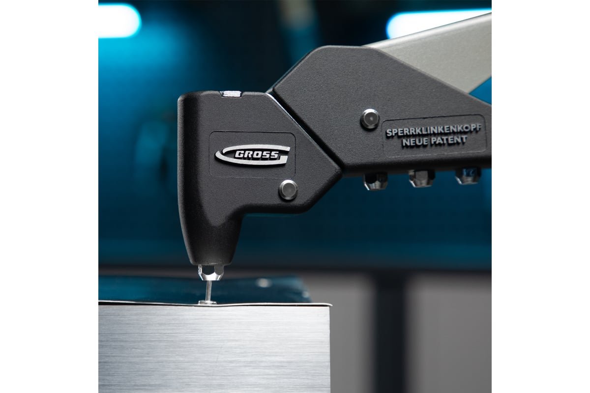 Литой усиленный поворотный заклёпочник 2,4-4,8 мм GROSS 40405 ...