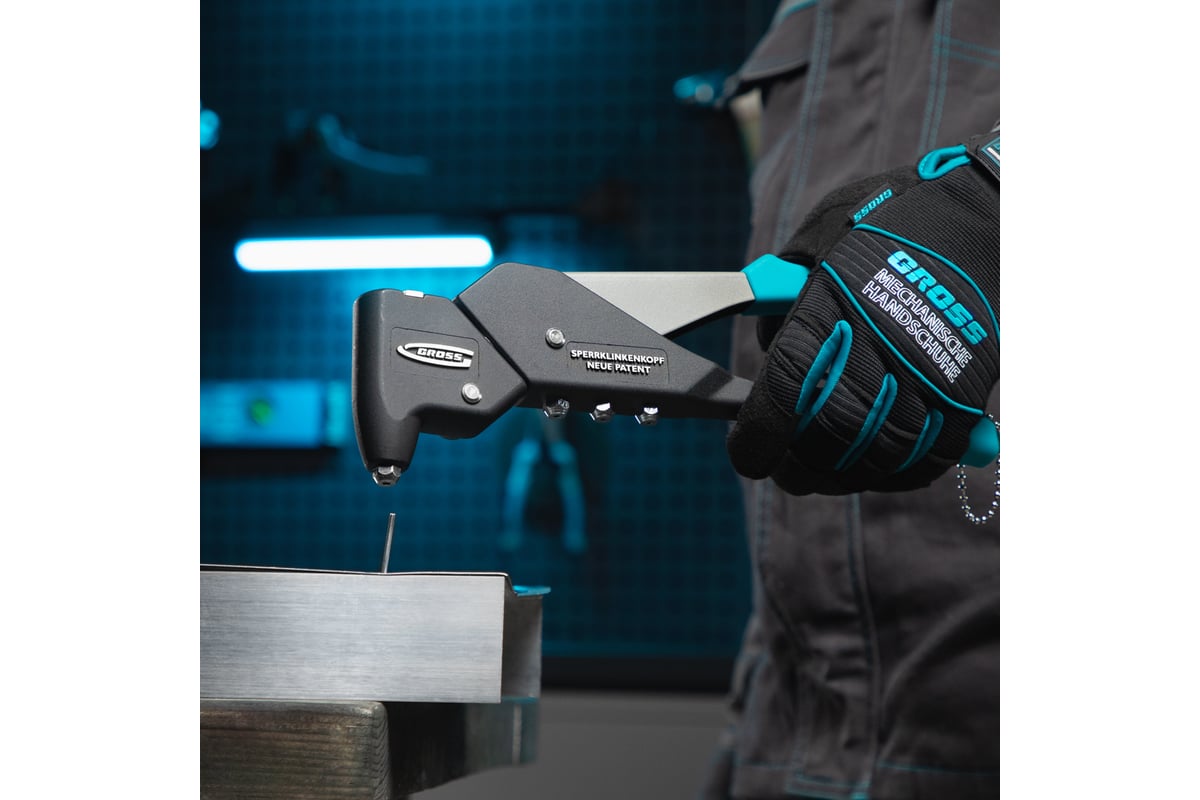 Литой усиленный поворотный заклёпочник 2,4-4,8 мм GROSS 40405 ...