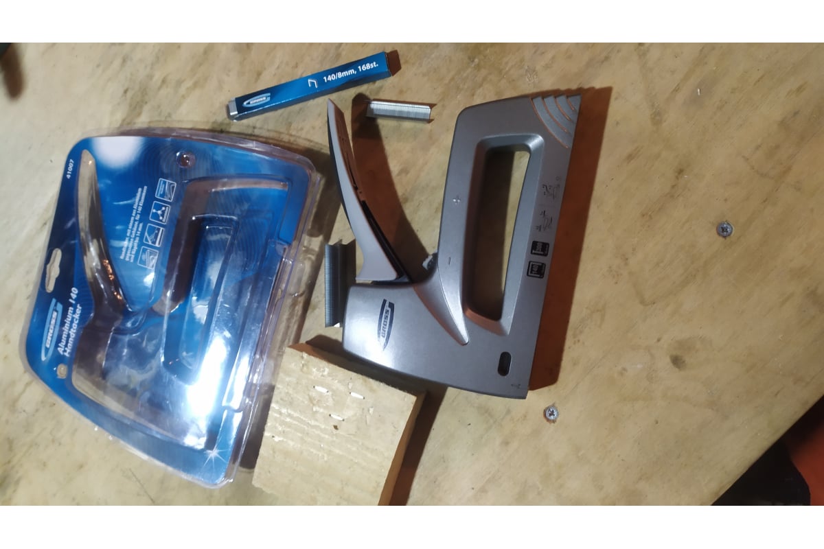 Мебельный степлер GROSS Aluminium 140 алюм. корпус, рег. удара, тип ...