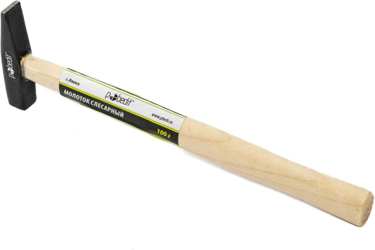 Столярно-слесарный молоток Pobedit деревянная рукоятка, 100 гр. 2535201 ...