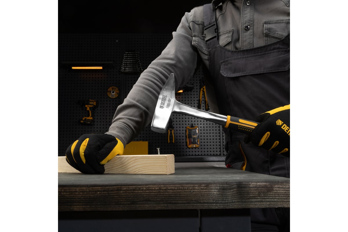 Цельнометаллический слесарный молоток Denzel 800 г, двухкомпонентная ...