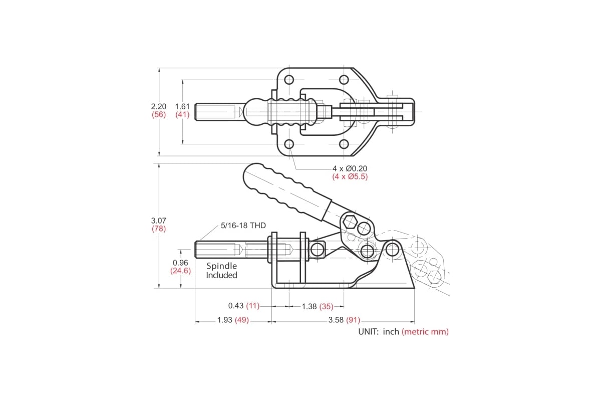 Шатунный зажим с прямым ходом, усилие 136кг, ход 32мм WOODWORK GH-302-FM - выгодная цена, отзывы ...