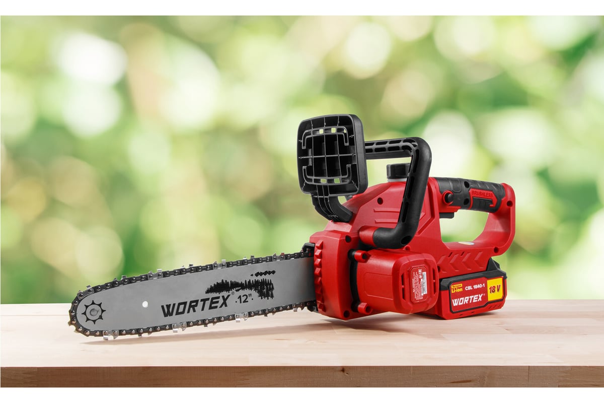 Аккумуляторная цепная пила WORTEX CEC 3018 ALL1 бесщеточный двигатель 0333224 - выгодная цена ...
