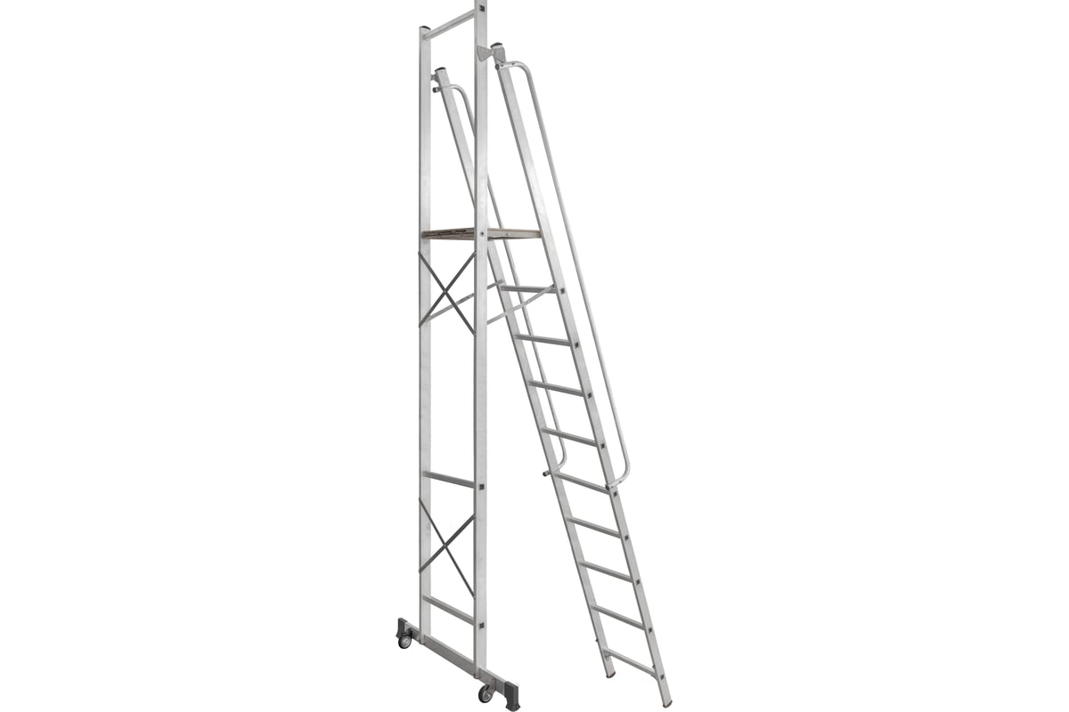 Передвижная складная с платформой лестница-стремянка Новая Высота NV ...