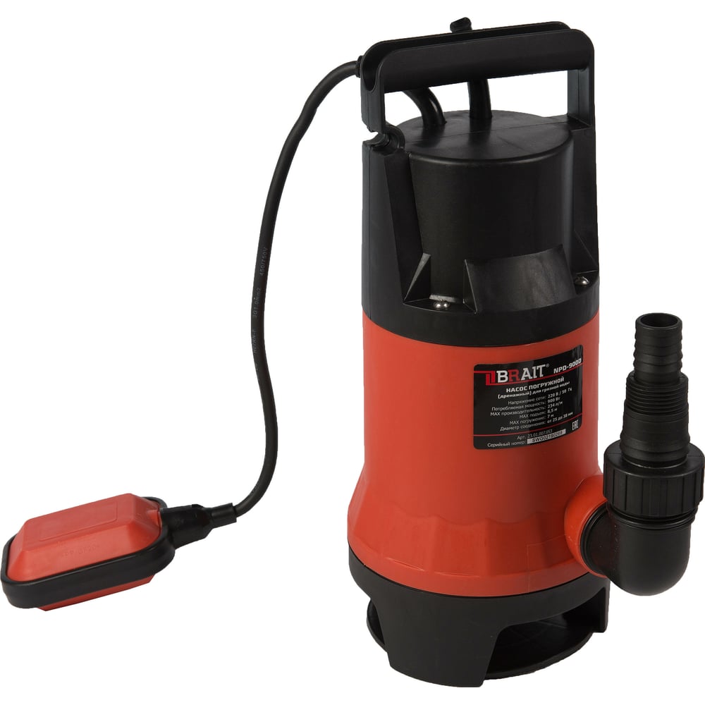 Дренажный погружной насос BRAIT NPD-900D 23.01.007.077 - выгодная цена, отзывы, характеристики ...