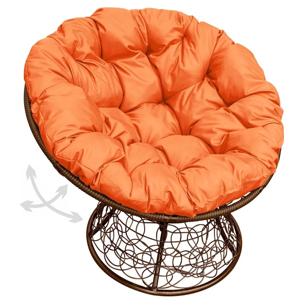 Кресло ООО Макс Мастер ПАПАСАН пружинка, с ротангом, коричневое ...