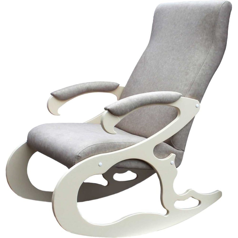 Кресло-качалка Мебелик Верона ткань серый, каркас дуб шампань П0003798 ...