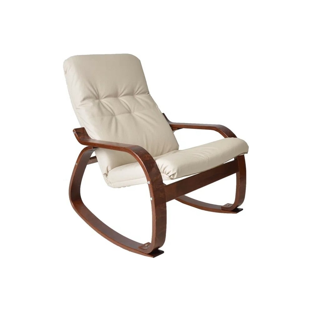 Кресло-качалка Мебелик Сайма экокожа бежевый, каркас вишня- 2 упак 6468 ...