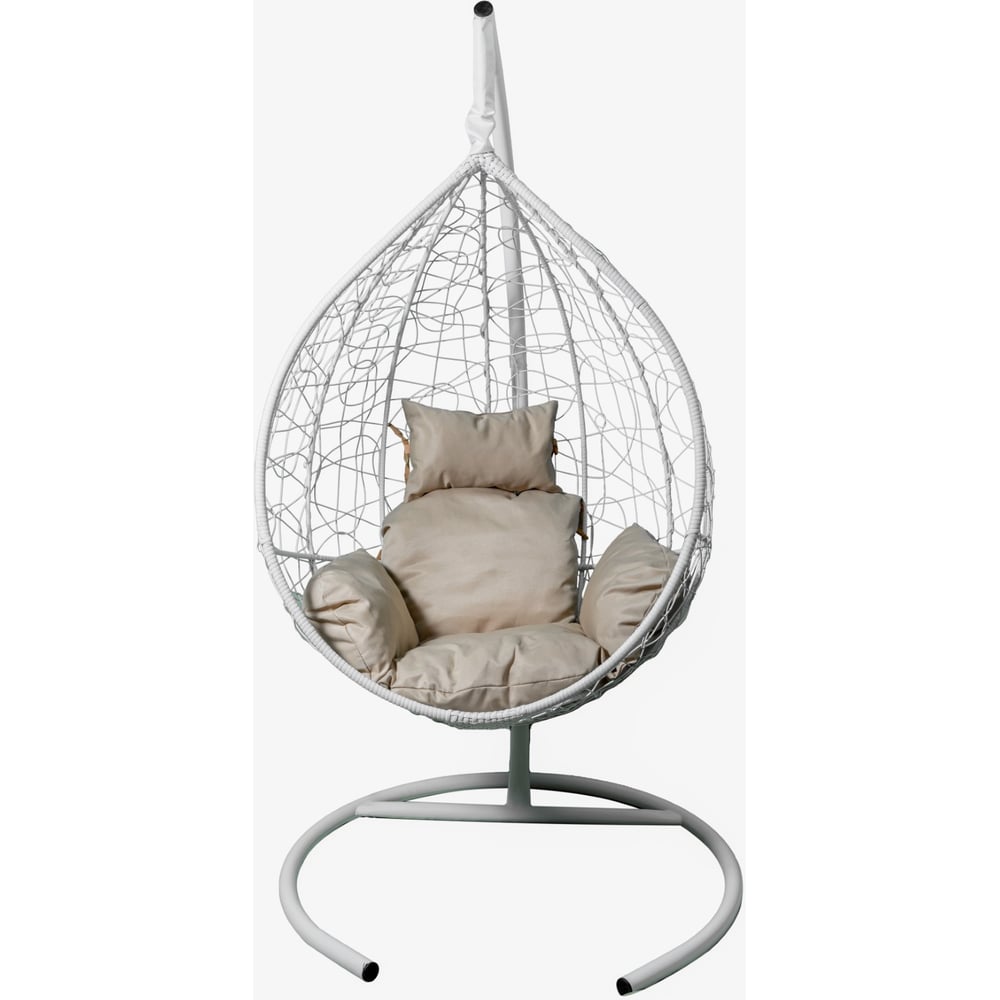 Подвесное кресло Garden Story Сфера стойка + основание белое, белая ...