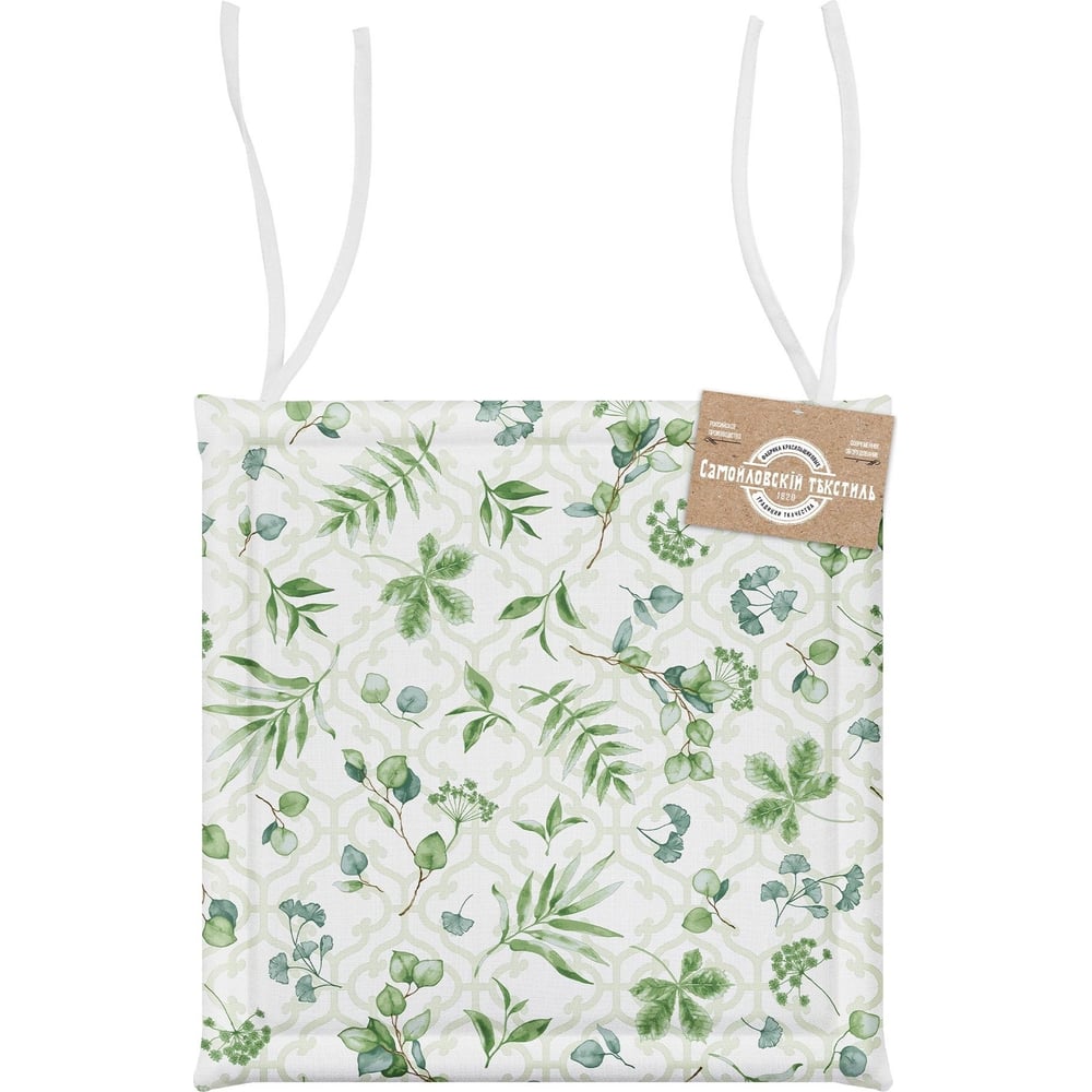 Подушка для стула Самойловский Текстиль хлопок/полиэстер, 40/40, дендра ...