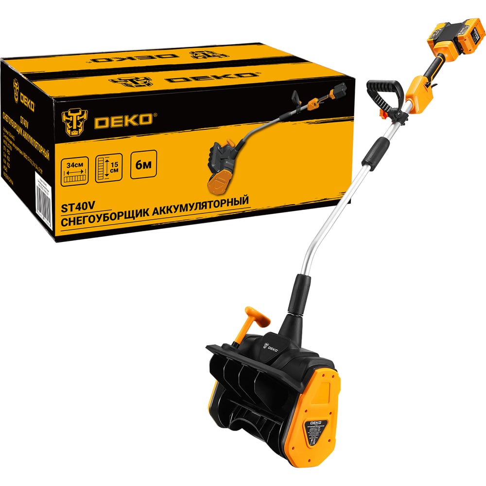 Аккумуляторный снегоуборщик DEKO ST40V, 2х4.0 Ач, 2хЗУ 063-4442 ...