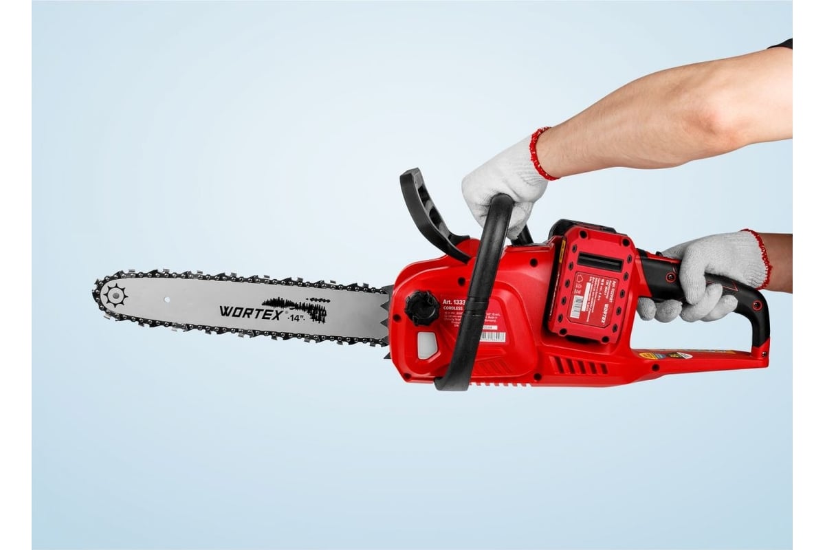 Аккумуляторная цепная пила WORTEX CEC 3536-1 шина 35 см (14), 3/8 LP, 1.3 мм ALL1 SOLO 1333453 ...