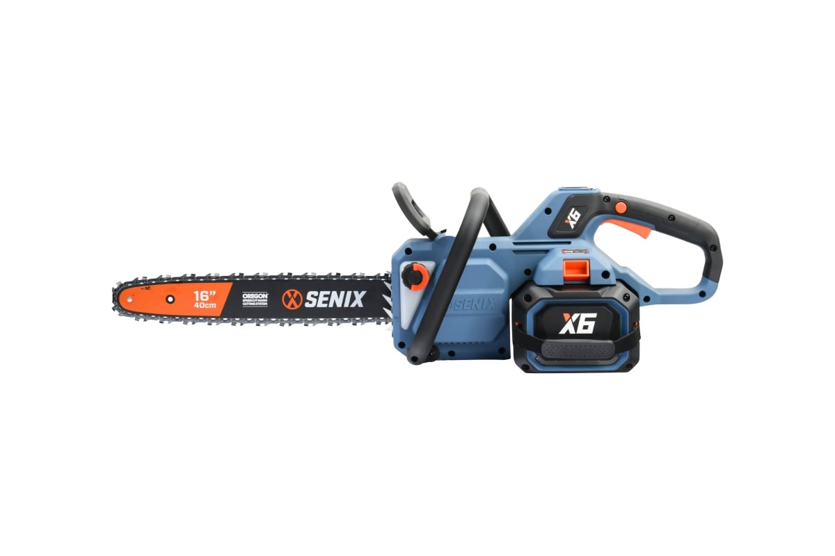 Пила цепная аккумуляторная SENIX X6 60V, 45 см, АКБ 4 Ач, ЗУ 3А CSX6-M1 ...