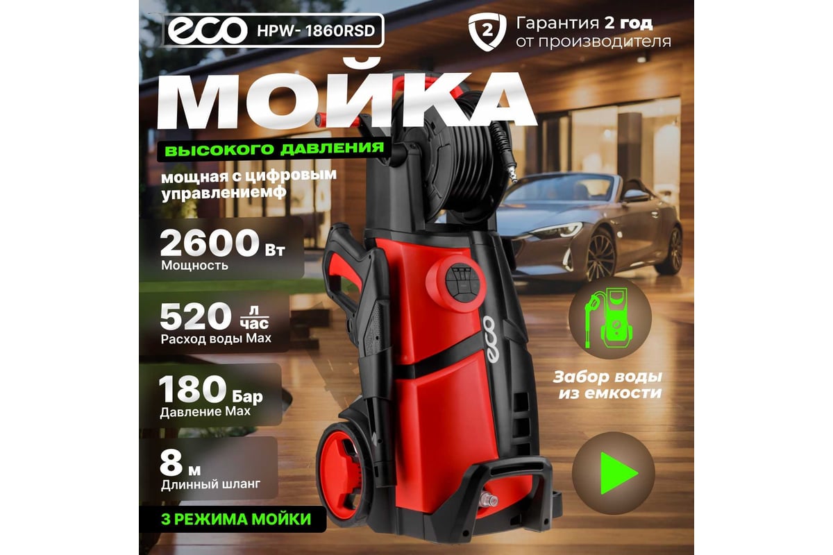 Мойка высокого давления ECO HPW1860RSD01 - выгодная цена, отзывы ...