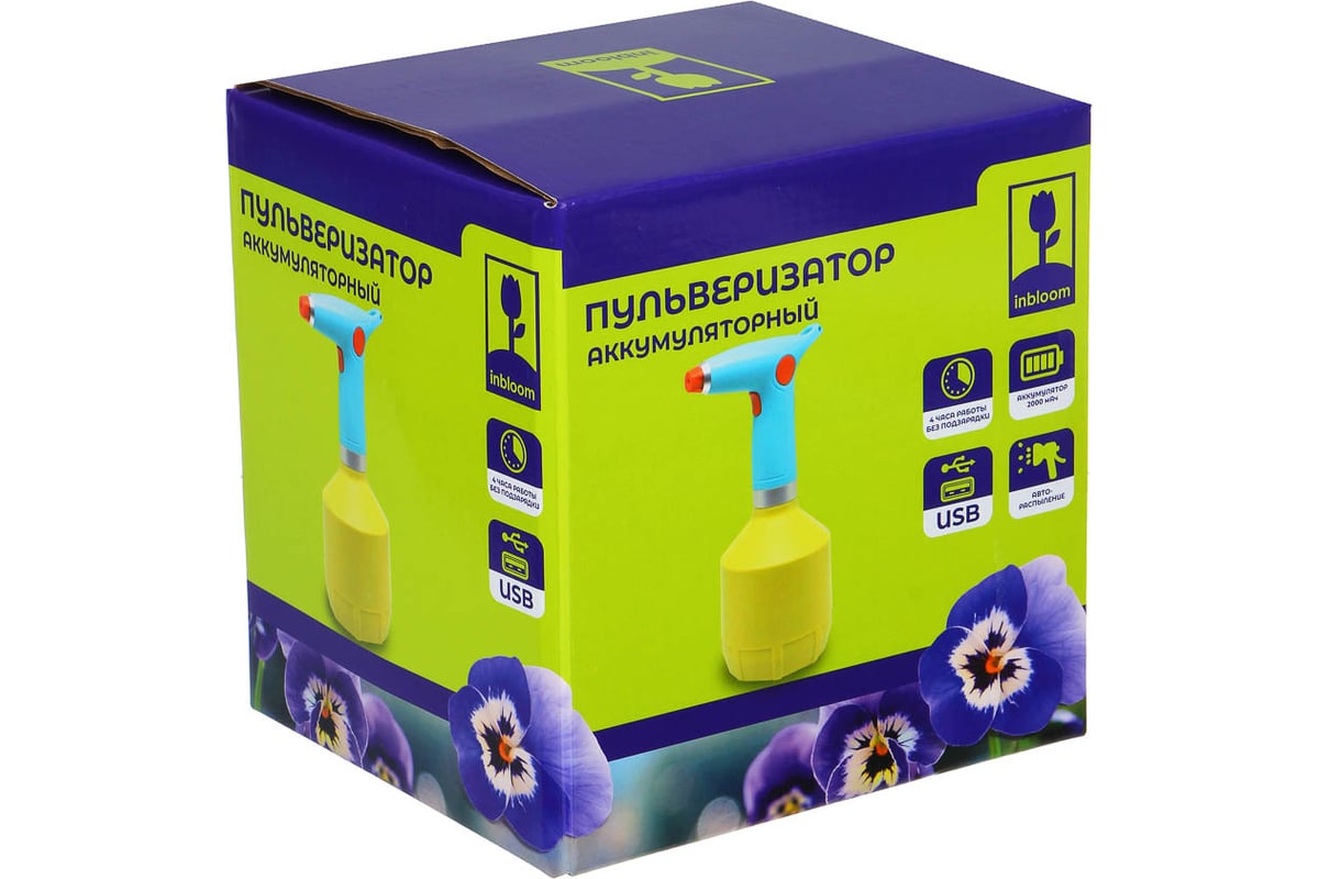 Пульверизатор INBLOOM аккумуляторный 1 л, 2000 mAh Li-ion, 3.7V DC, USB ...