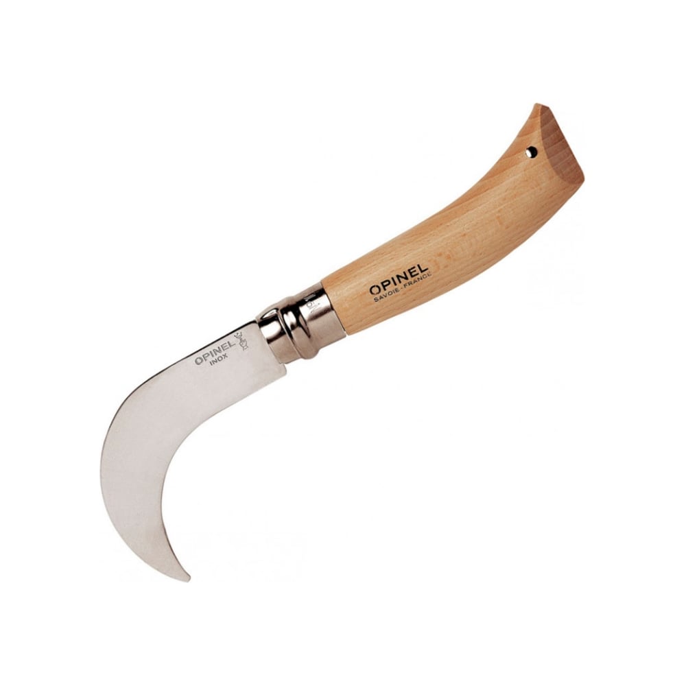 Садовый нож Opinel №10 нержавеющая сталь, с изогнутым лезвием, блистер ...