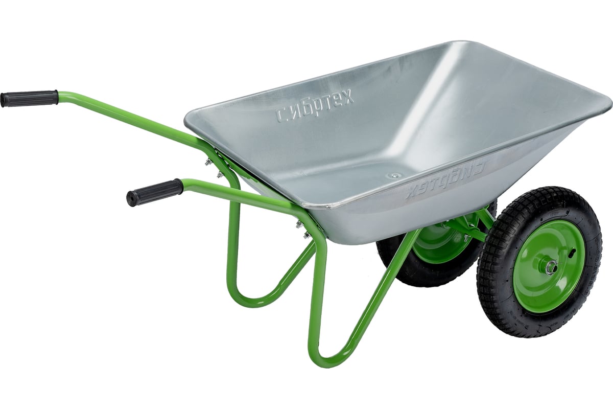 Тачка садовая СИБРТЕХ 2-х колесная, грузоподъемность 120 кг, объем 65 л ...
