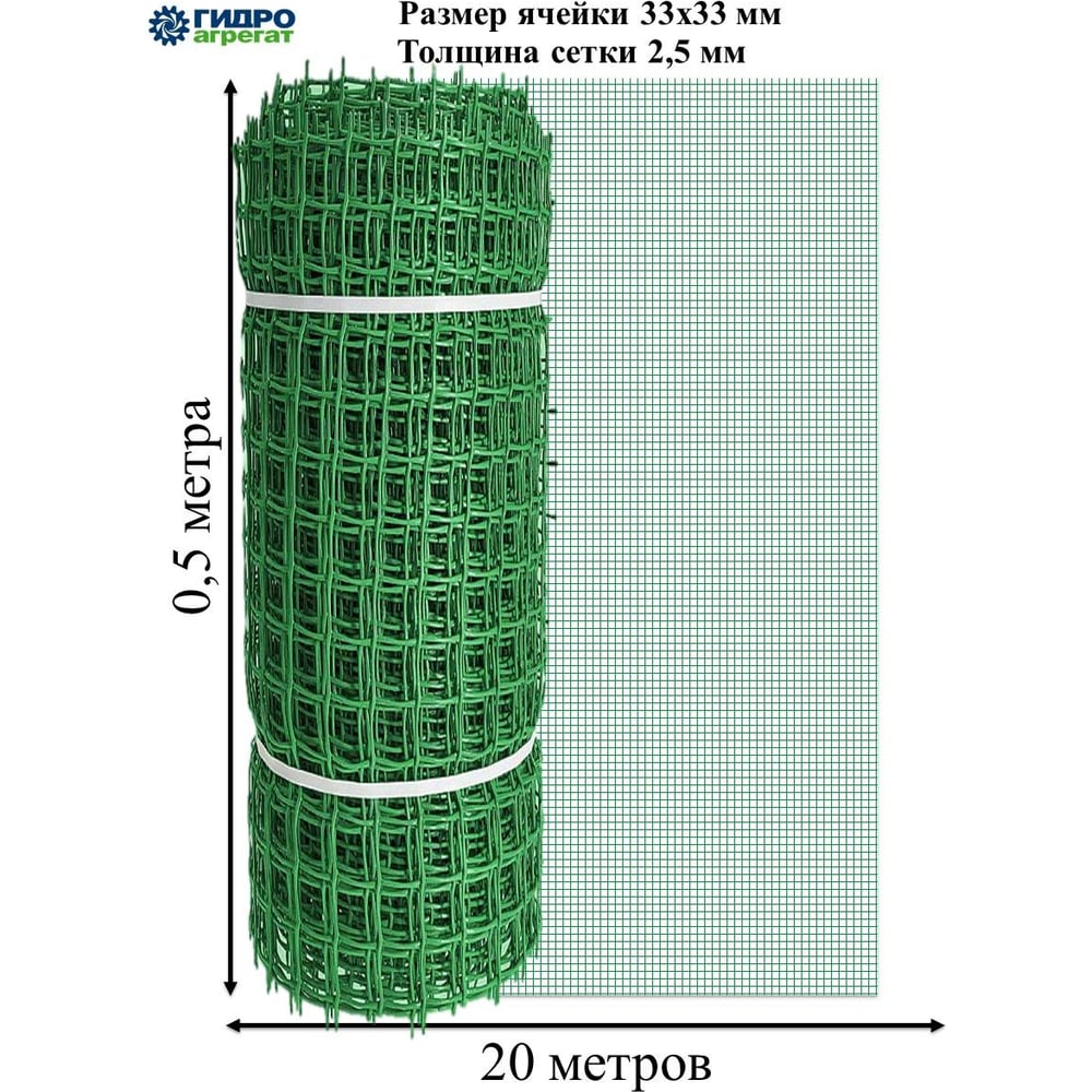 Садовая квадратная сетка ООО "Аквапласт" Гидроагрегат ПРОФИ 33х33 мм, 0 ...