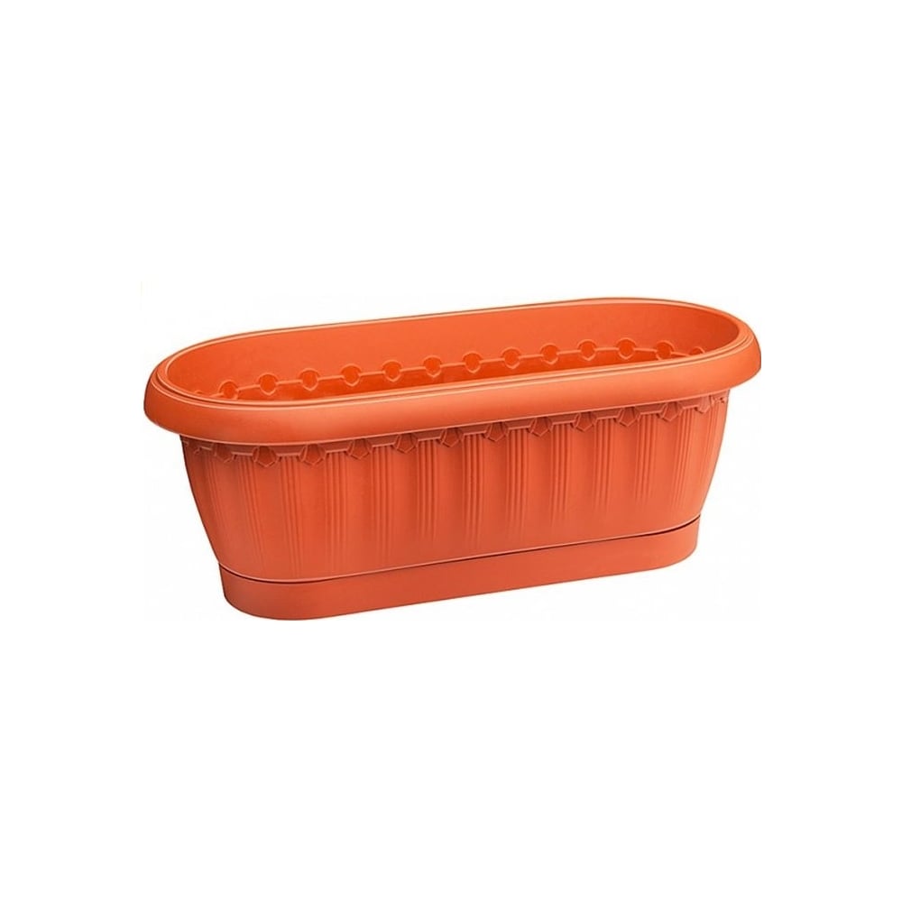 Овальное кашпо с поддоном Эльфпласт Флавия терра, 30 см 038941 ...