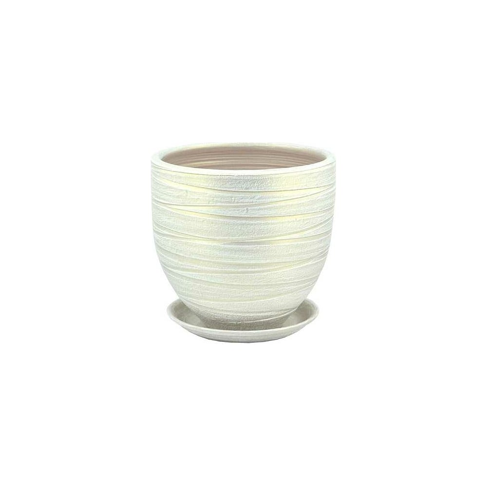 Горшок Сады Аурики 55 126 Модерн бутон, керамика, белый, диам. 20 см, 4 ...