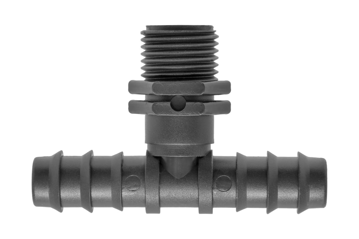 Тройник для капельной трубки с внешней резьбой 16/16 мм на 1/2 ...