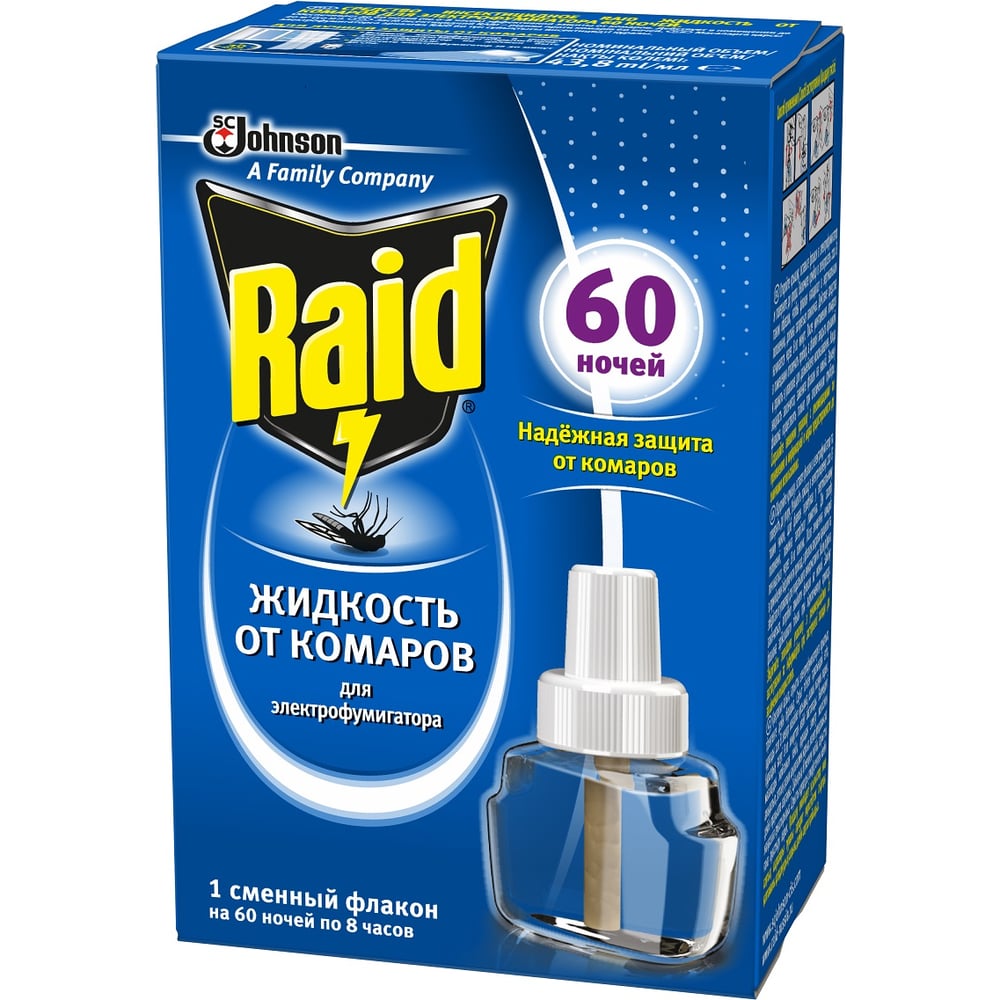 Жидкость для фумигатора 60 ночей RAID 13100 - выгодная цена, отзывы ...