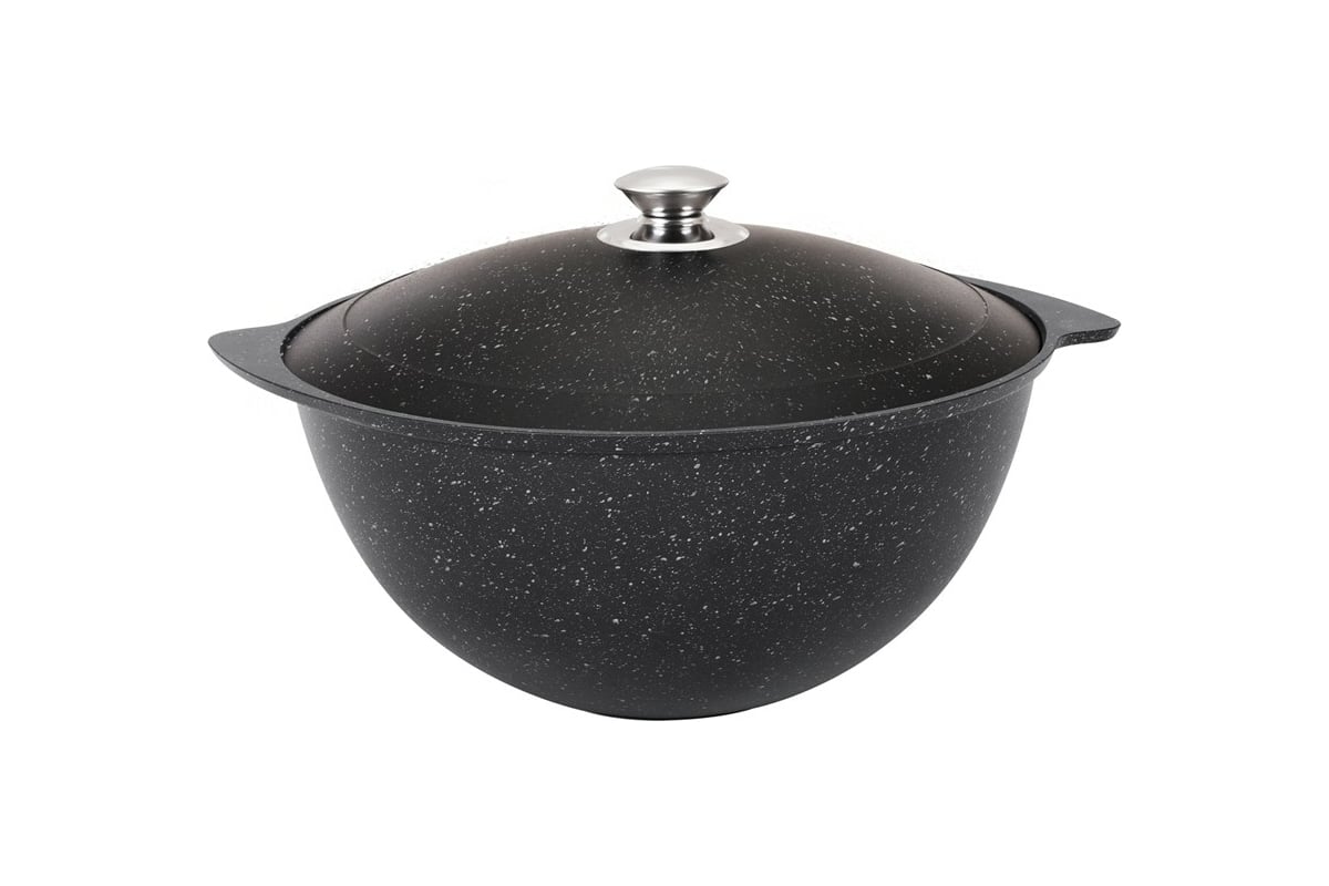 Казан для плова Kukmara 6 л, антипригарное покрытие, темный мрамор ...