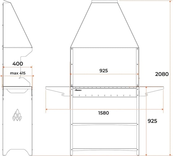 Мангал GRATAR Professional Standart ZONT PSZ 3000 для мяса и рыбы ...