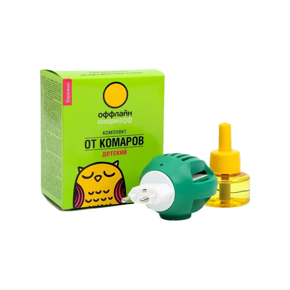 Комплект Комарофф оффлайн БЕРЕЖНО 45 ночей, без запаха, жидкость 30 мл ...