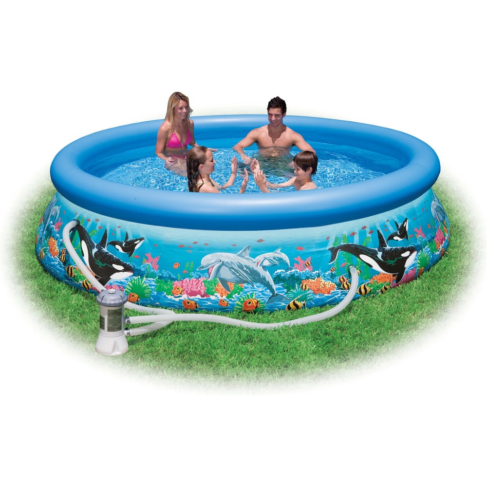 Бассейн надувной Intex Easy Set Морской пейзаж 54906 - выгодная цена ...