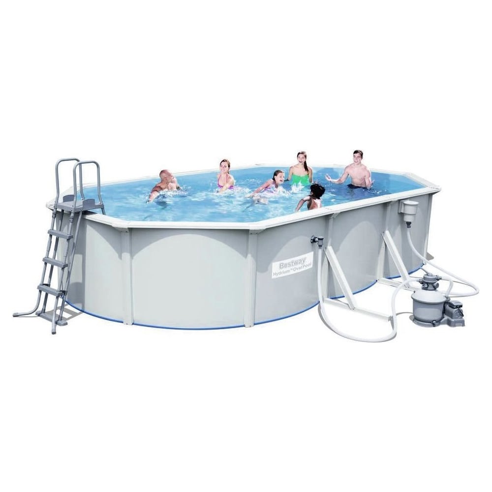 Бассейн BestWay Hydrium Oval Pool Set 610х360х120см стальной овальный ...