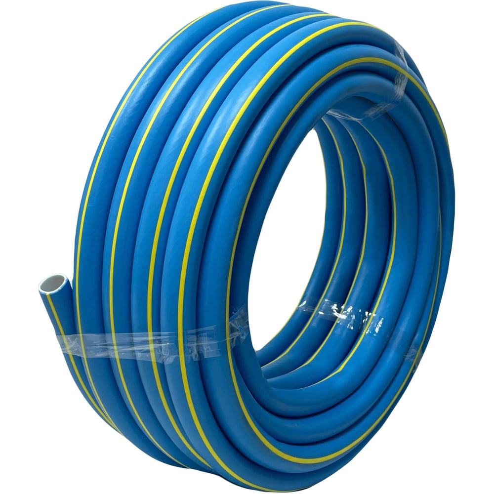 Шланг поливочный ООО КОМЕД 3/4 дюйма, 20 м, синий с желтой полосой TPE ...