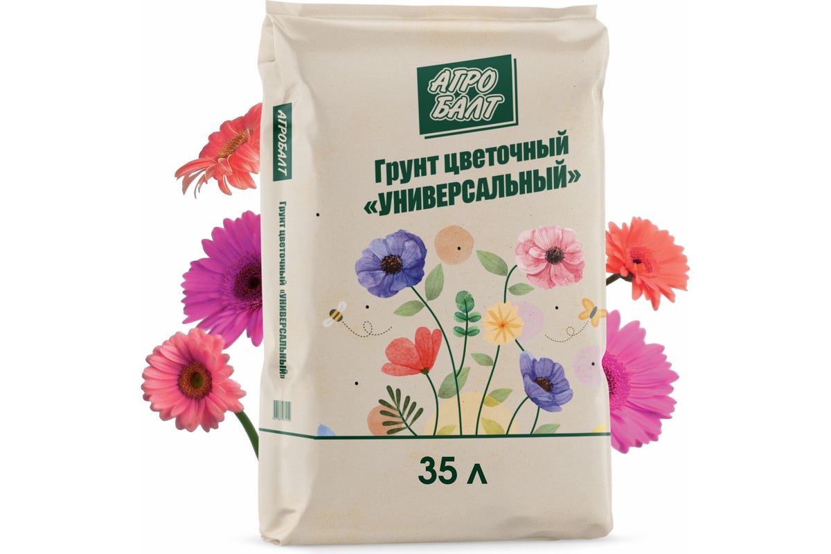 Грунт Агробалт цветочный универсальный для рассады 35 л FL0025FL0025 ...