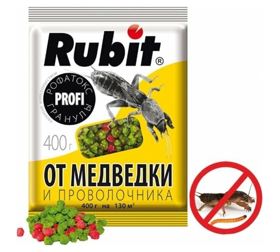 Гранулы от медведки и проволочника Rubit Рофатокс 400 г профи 59023 ...