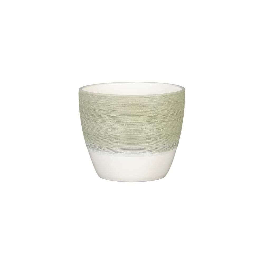 Кашпо SCHEURICH Matcha Cream 950 керамика, d14 см, Светло-зеленый крем ...