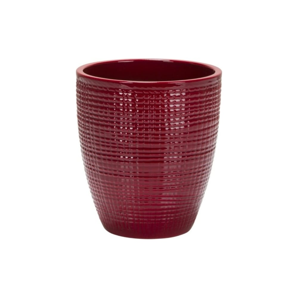 Кашпо из керамики SCHEURICH 667 Dark Red, диам. 15 см, темно-красный ...