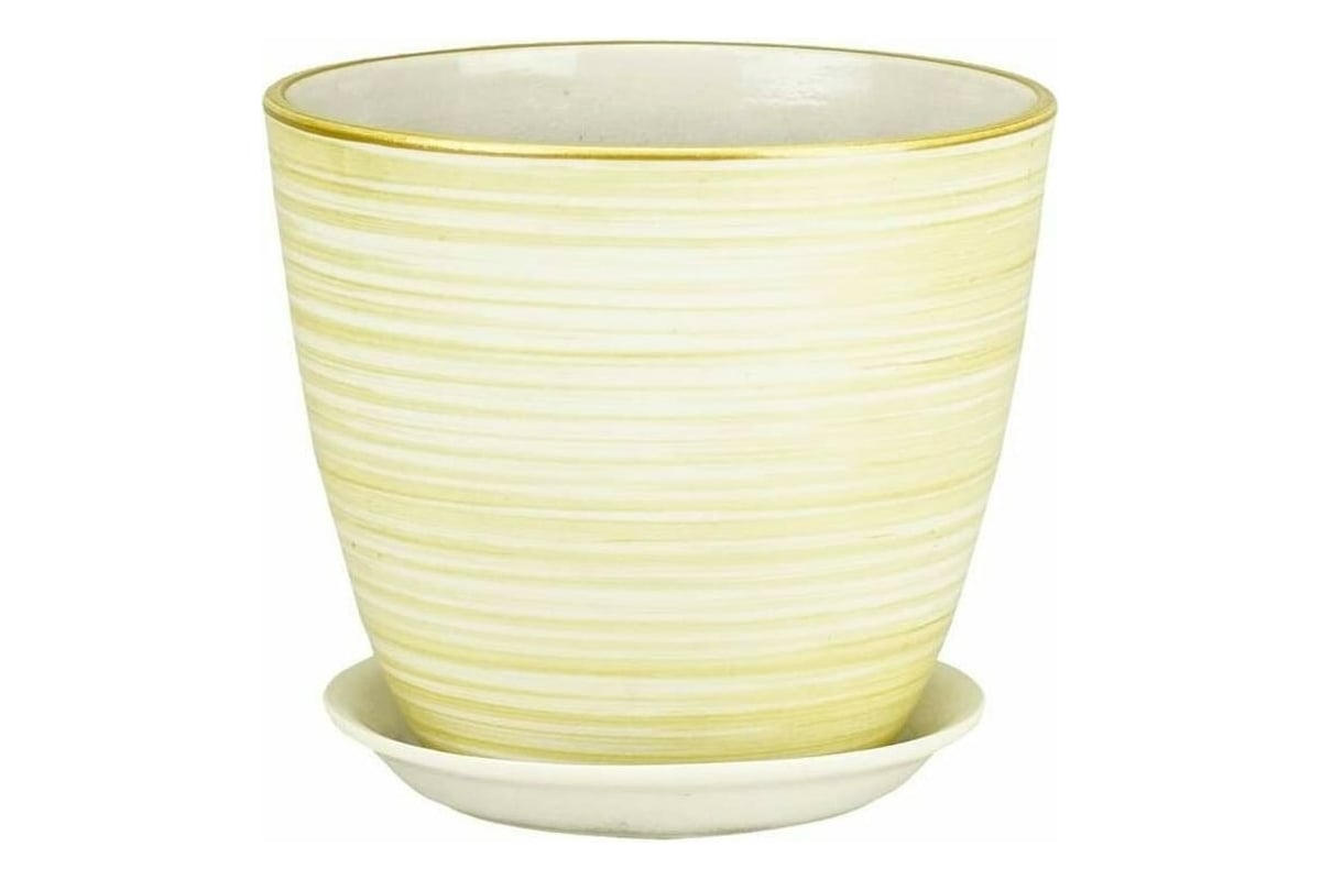 Горшок Сады Аурики РС 03 2 бутон белое золото, керамика, 15 см, 2 л ...