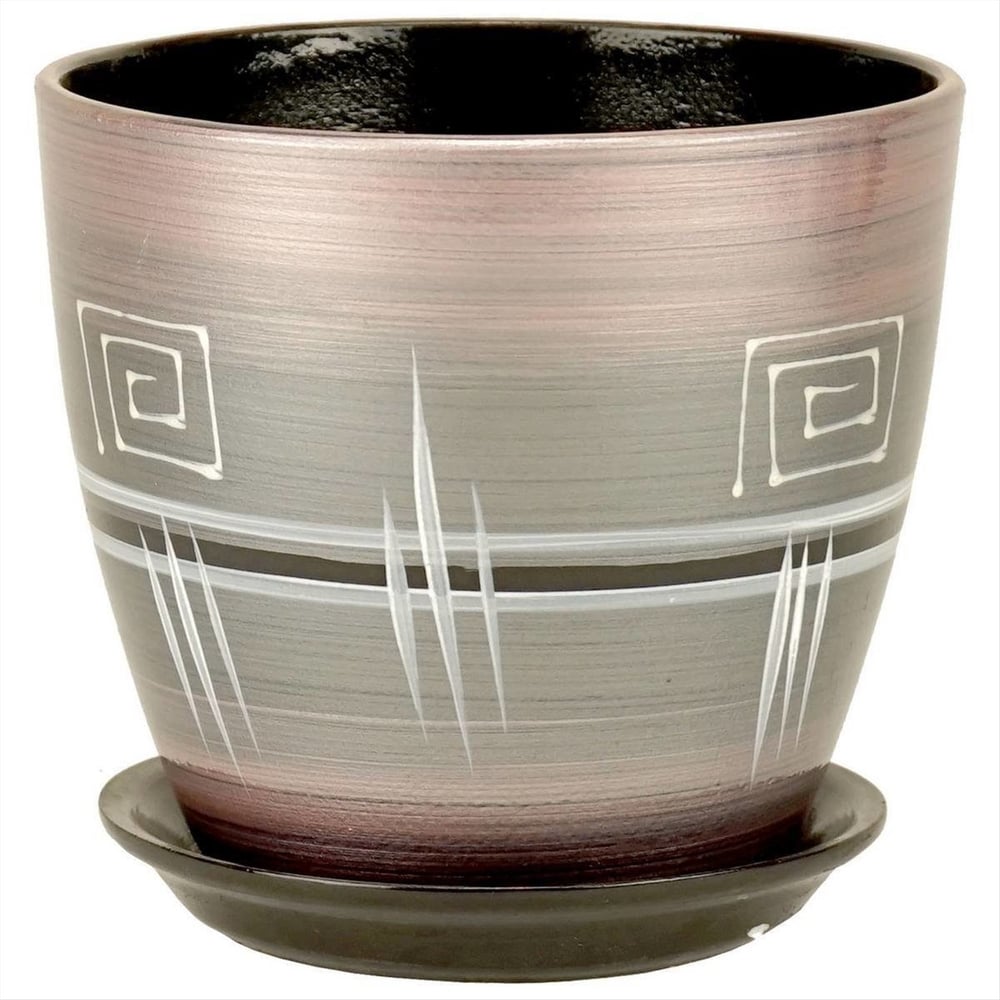 Горшок Сады Аурики РС 05 3 бутон Браслет розовый, керамика, 18 см, 4 л ...