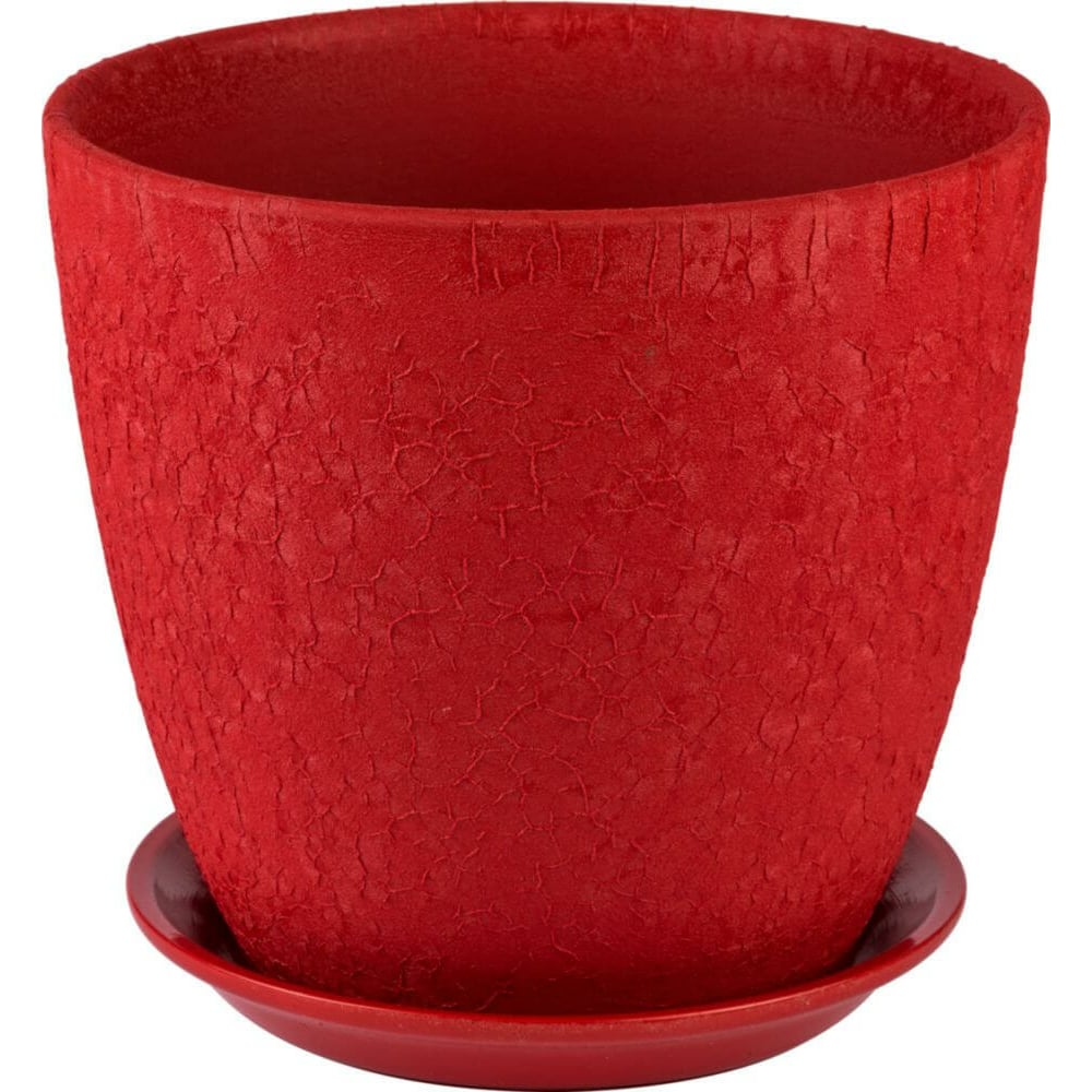 Горшок Сады Аурики ВН 03 2 бутон Винил красный, керамика, 15 см, 2 л ...