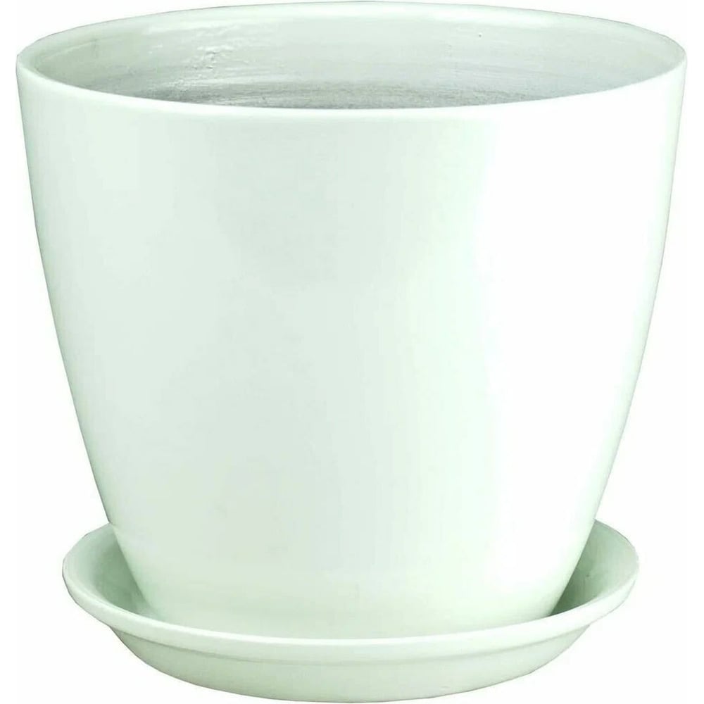 Горшок Сады Аурики ГЛ 01 1 бутон Глянец белый, керамика, 12 см, 1 л ...