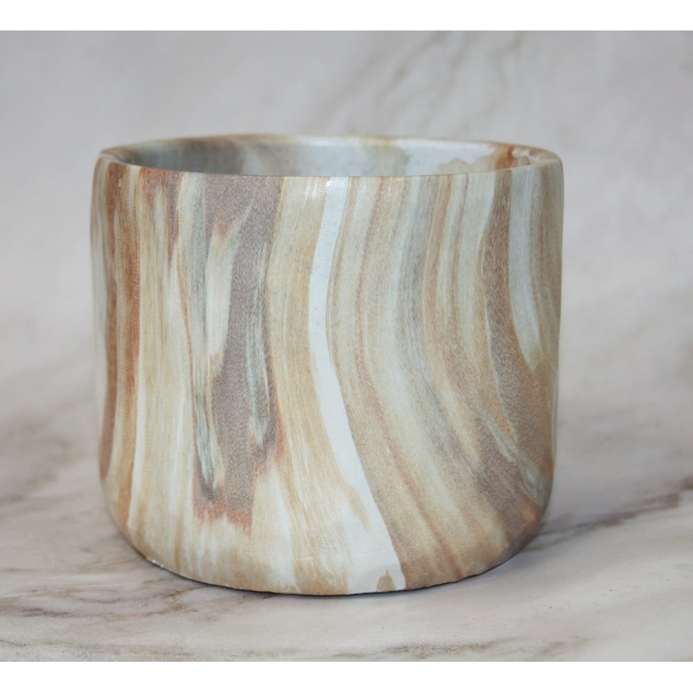 Кашпо Scheurich Kübel LINO керамика, диаметр 14 см, высота 13 см, теплый мрамор 068067 ...