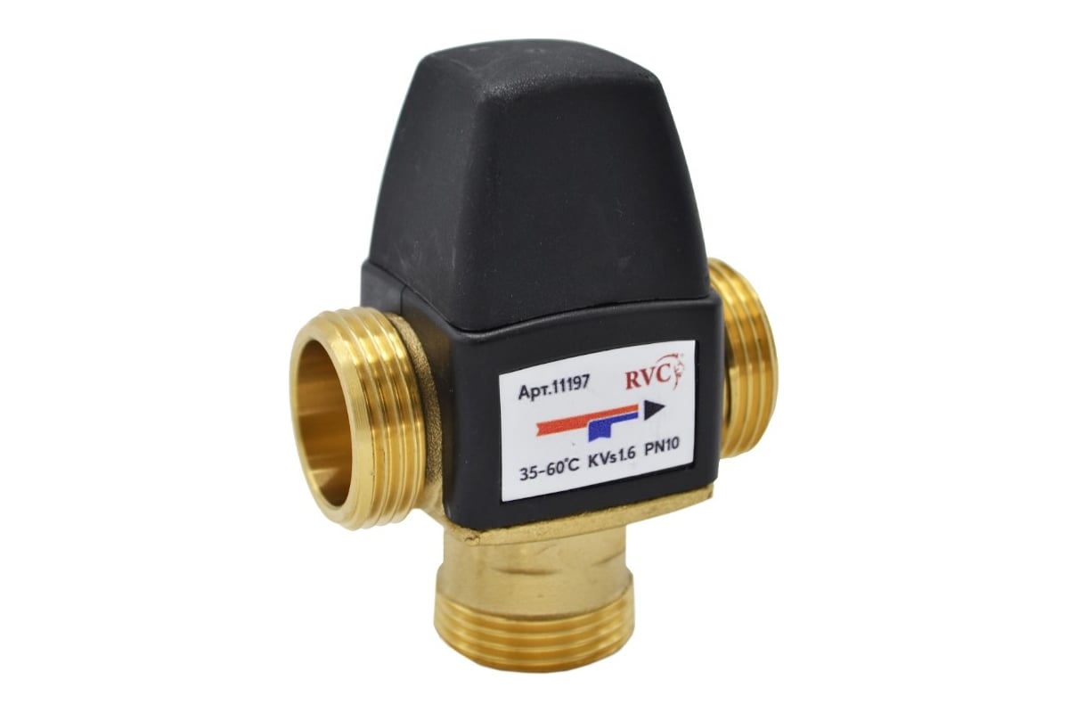 Трехходовой термостатический клапан Rvc 1" (от +35С до +60С, Kvs 1,6 ...